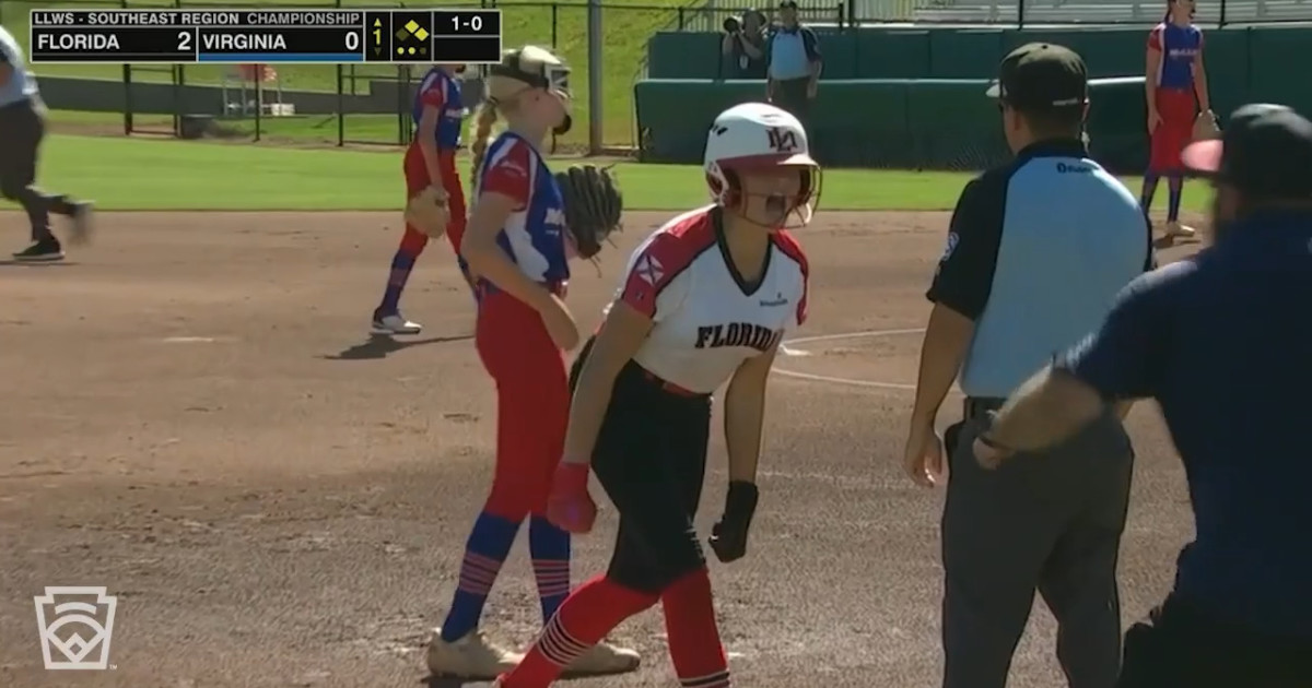 Acadia Graney's 2 RBI triple - Little League