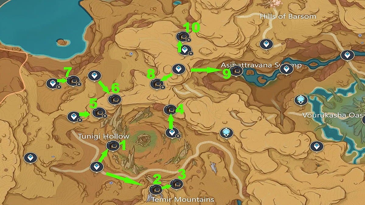 Genshin Impact: Gdzie znaleźć drzewa Fravashi w zadaniu Pale Fire ...
