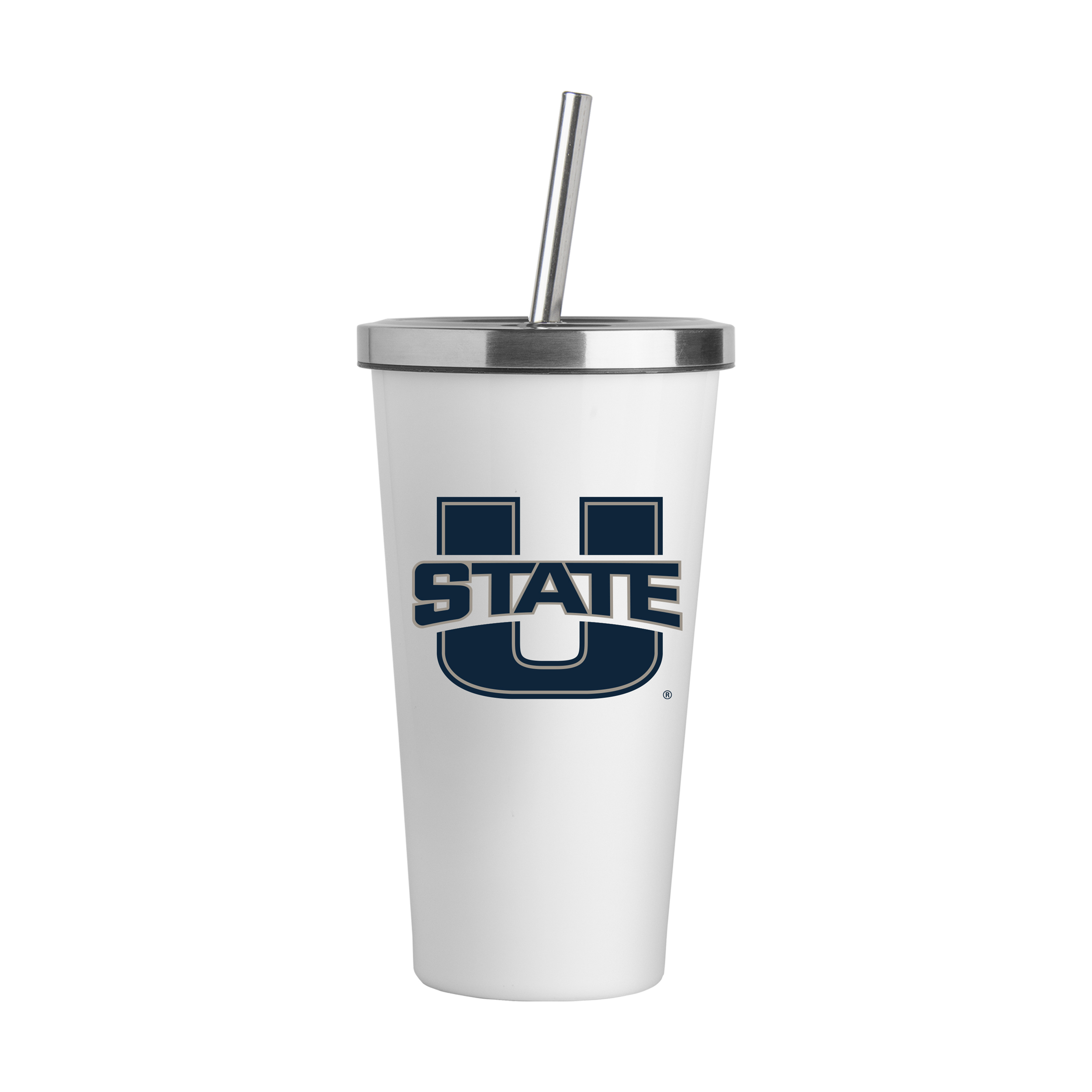 UT State Logo White 20oz Straw Tumbler