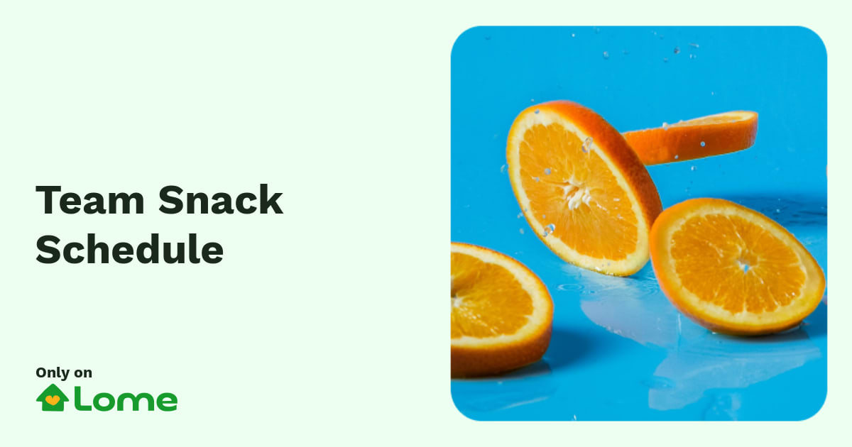 Team Snack Schedule | Sports Sign Ups and Invitation Themes on Lome