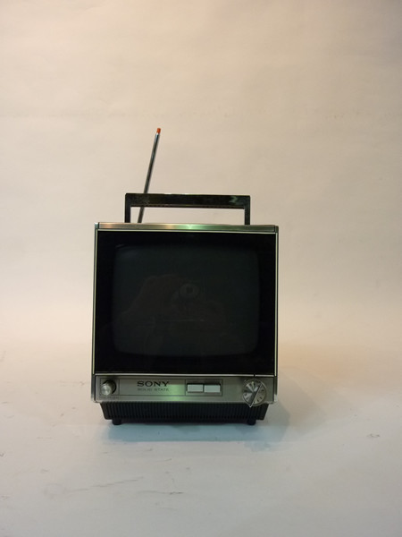 Black Mini Portable 1980's TV | LONDON PROP HIRE