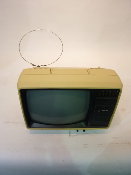 White 1980's Portable TV | LONDON PROP HIRE