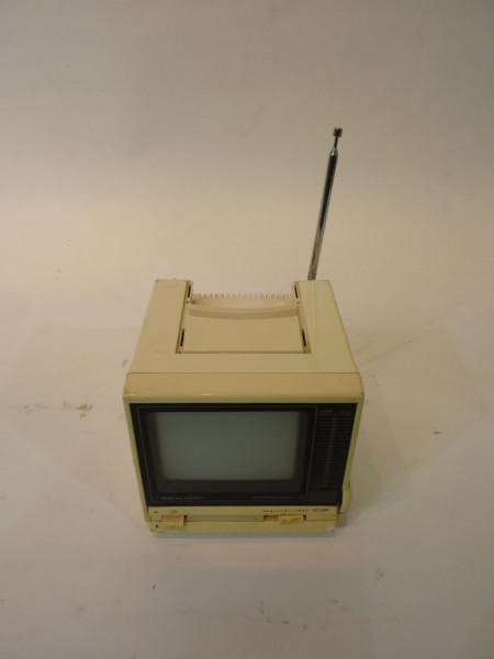 White Portable Mini 1980's TV | 20th Century Props