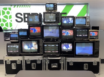 Fully Working Retro TV Wall With Multiple Video Feeds | LONDON PROP HIRE