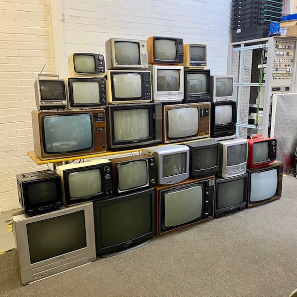 Stack of 26 Fully Working TV's | Vintage Props