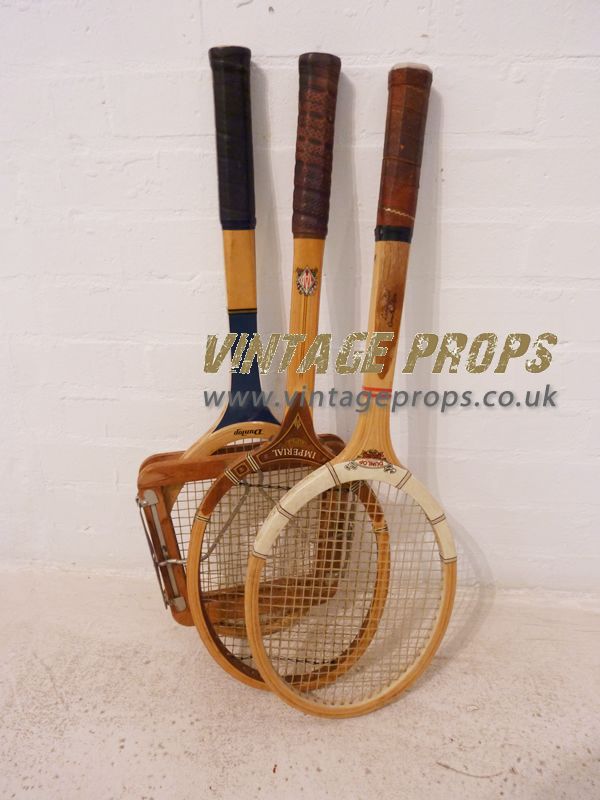 Vintage Wooden Tennis Racket | 20th Century Props