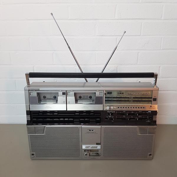 Sharp Large Silver Boombox (Fully Working) | LONDON PROP HIRE