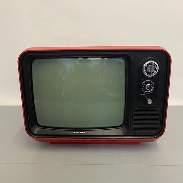 Static Only Solid State Red TV (13") | LONDON PROP HIRE