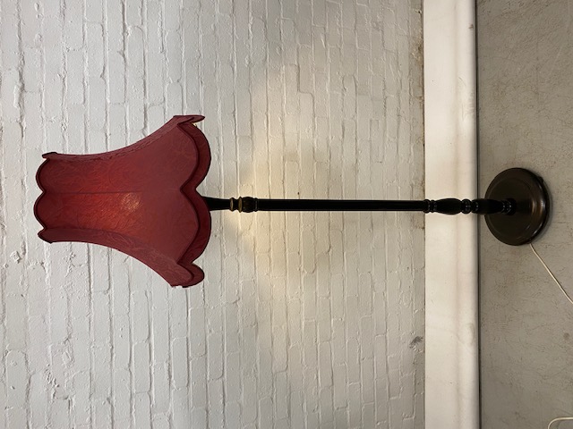 Red Vintage Floor Lamp (Working) | 20th Century Props