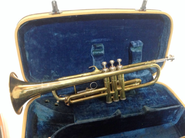 Vintage Trumpet With Case | 20th Century Props
