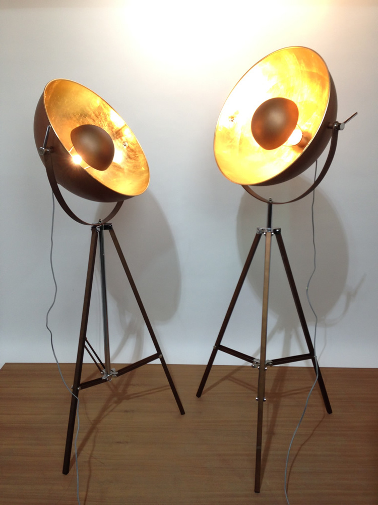 Domed Stage Light - Copper & Gold Leaf (Working) | LONDON PROP HIRE