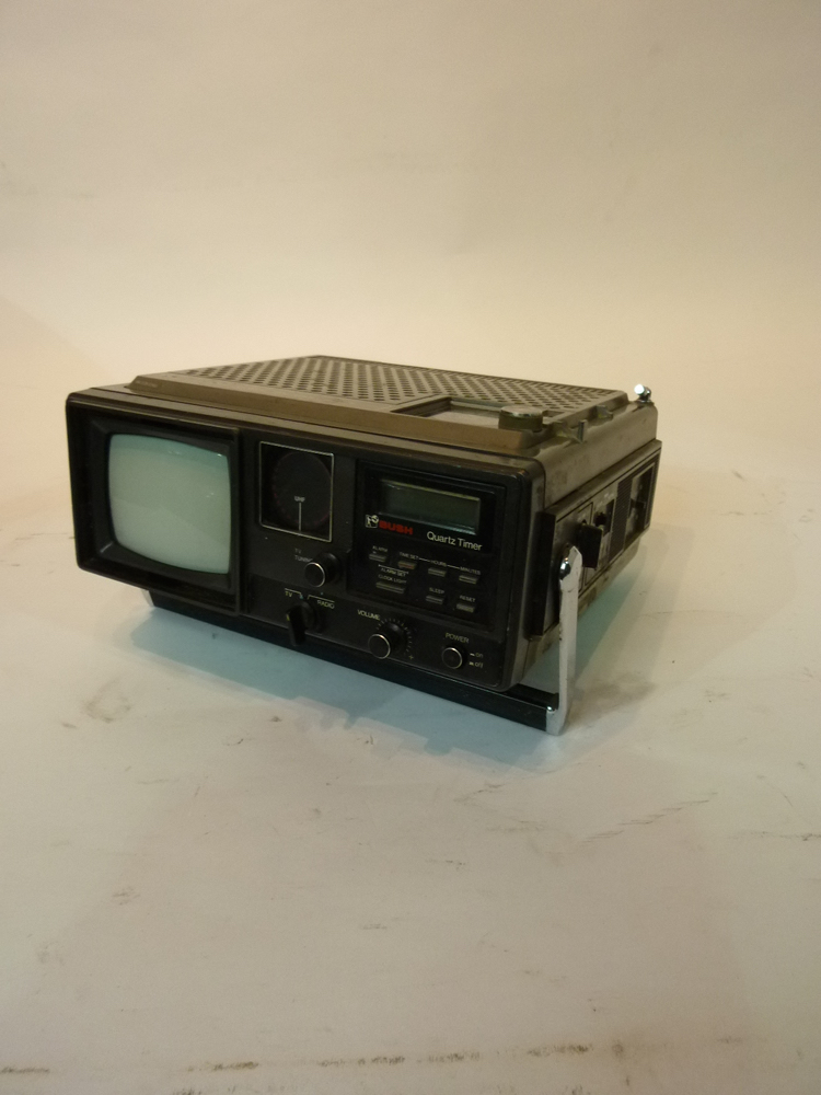 Black Mini Mini Portable 1980's TV | 20th Century Props