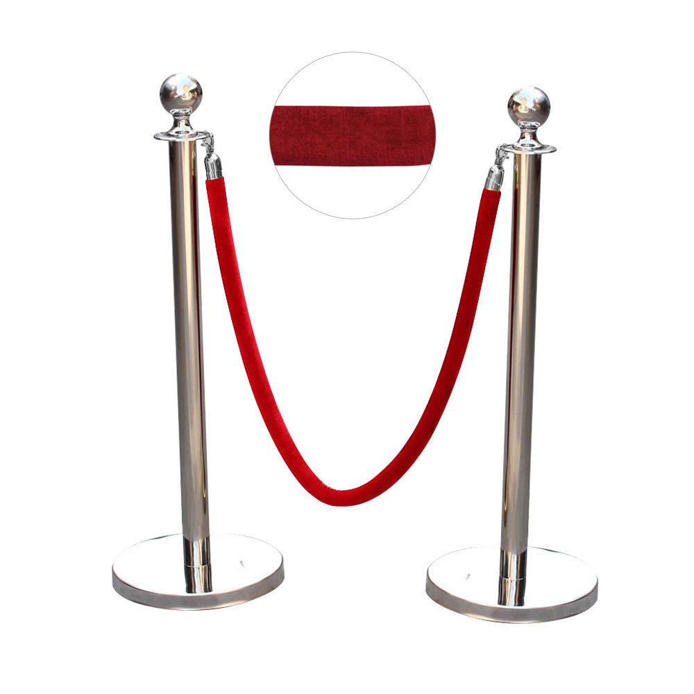 2 Stanchion Posts With 1 Red Velvet Rope | LONDON PROP HIRE