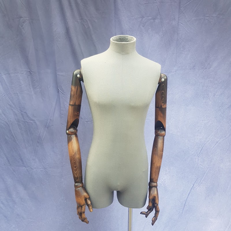Male Tailors Dummy With Articulated Arms On Stand | LONDON PROP HIRE