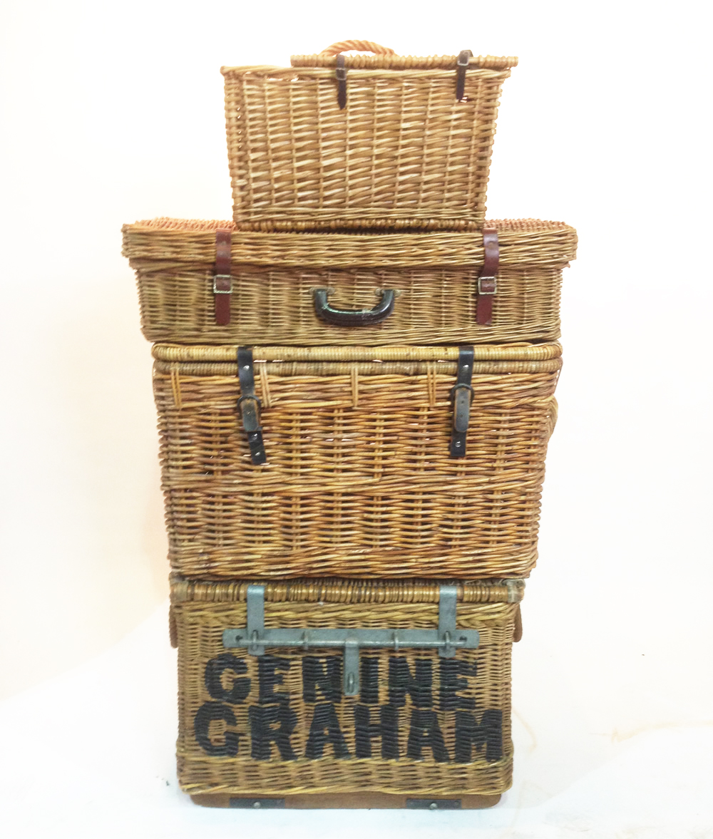 Stack Of 4 Wicker Baskets | LONDON PROP HIRE