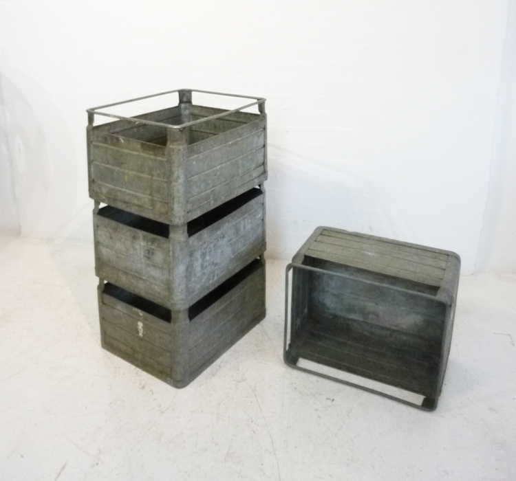 Metal Stacking Crates | Vintage Props