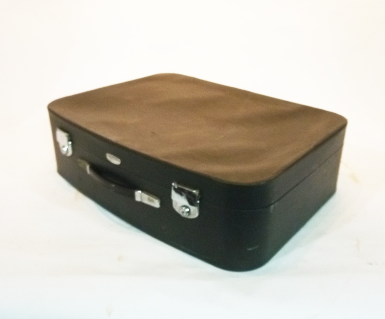 Black Soft Leather Suitcase | LONDON PROP HIRE