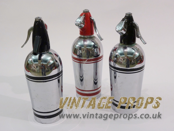 Vintage Chrome Soda Bottle | LONDON PROP HIRE