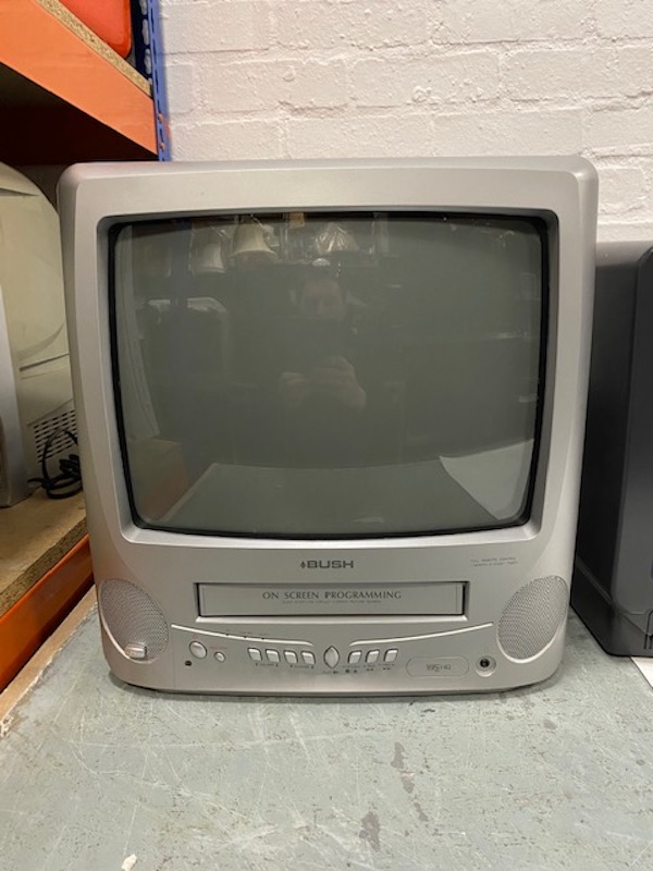 Fully Working Colour Bush TV With VHS Player (13.5") | 20th Century Props