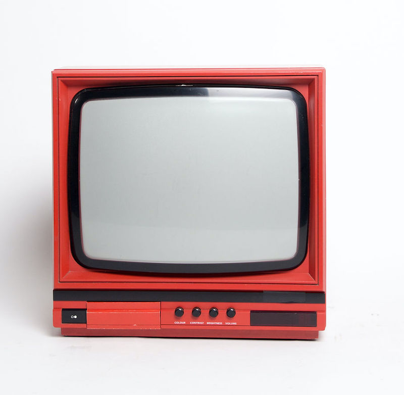 Non Practical Red Portable Ferguson 14C2 TV | 20th Century Props