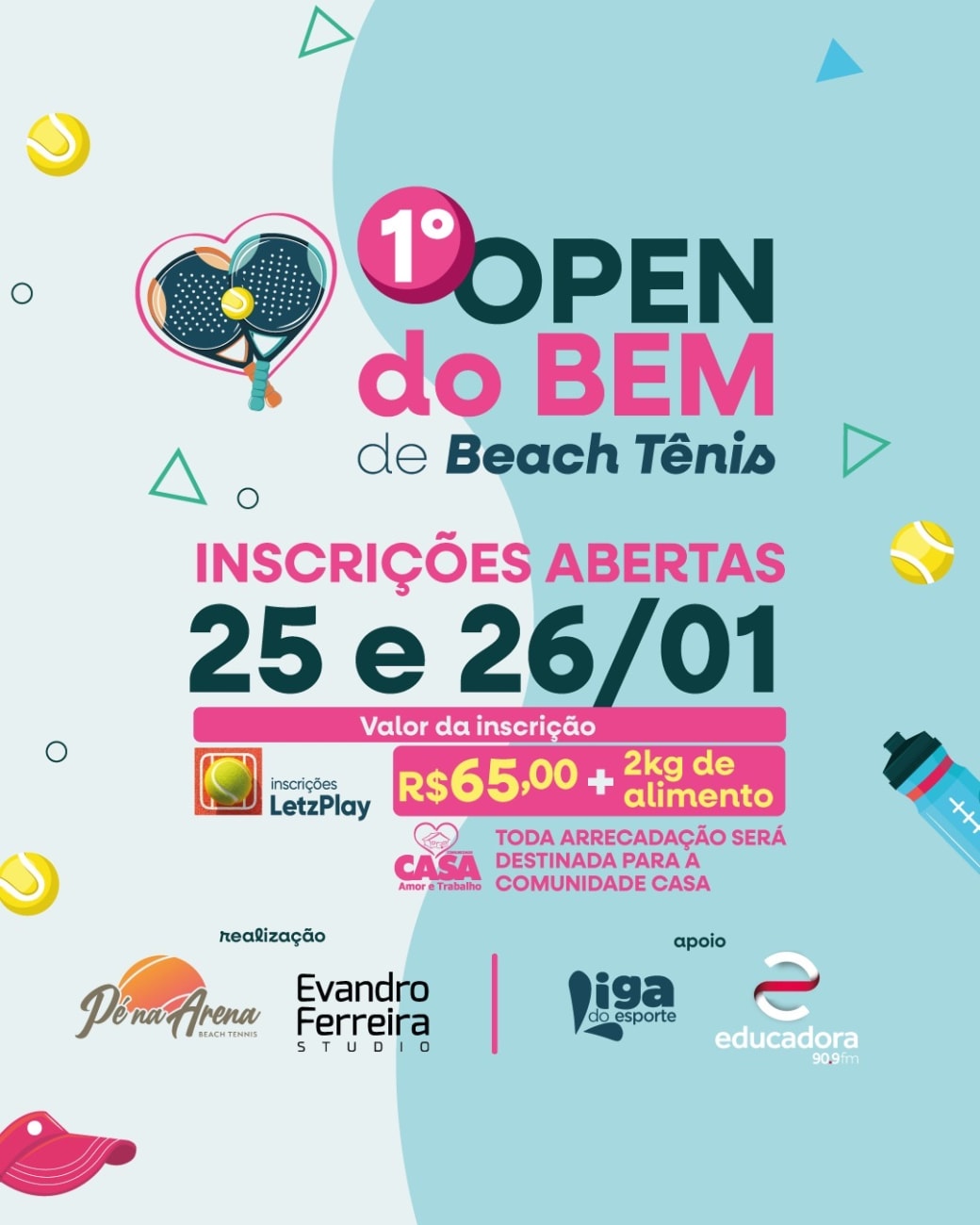 Informações do Torneio Open Pelo Bem - Torneio de Beach Tennis - LetzPlay