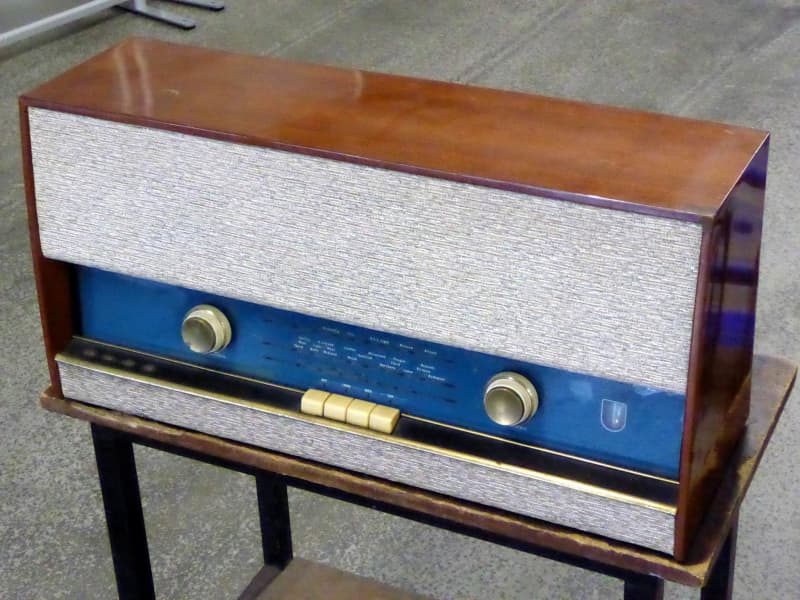 1960s table top Bush radio in wooden case | Electro Props Hire
