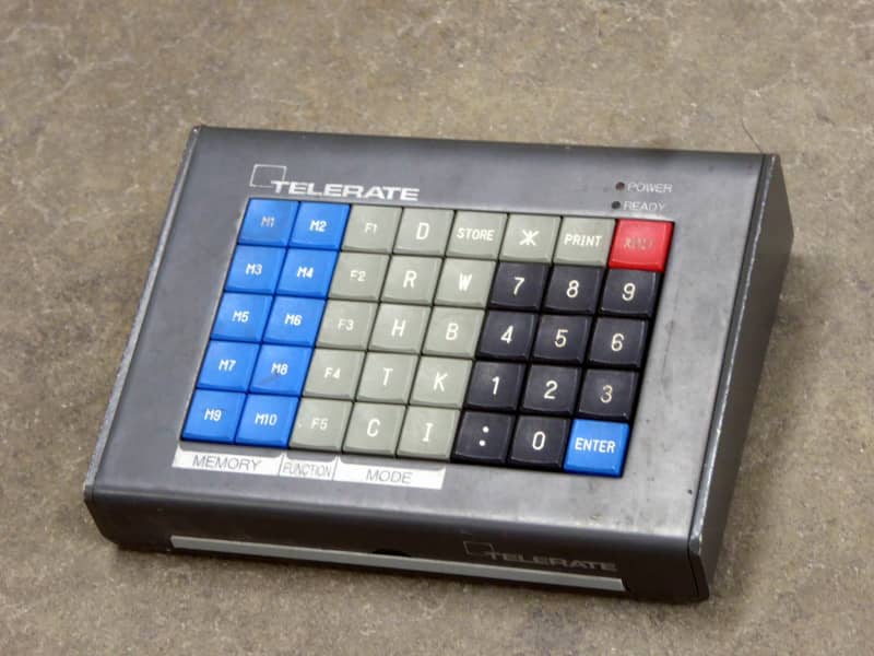 Small grey & blue desktop keypad with financial buttons | Electro Props ...