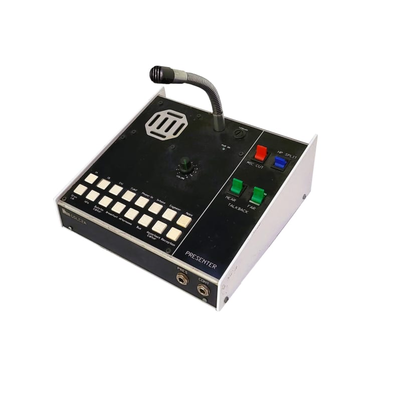 Desktop Intercom with switches and speaker grill | Electro Props Hire