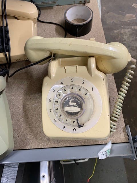Period cream rotary dial telephone | Electro Props Hire