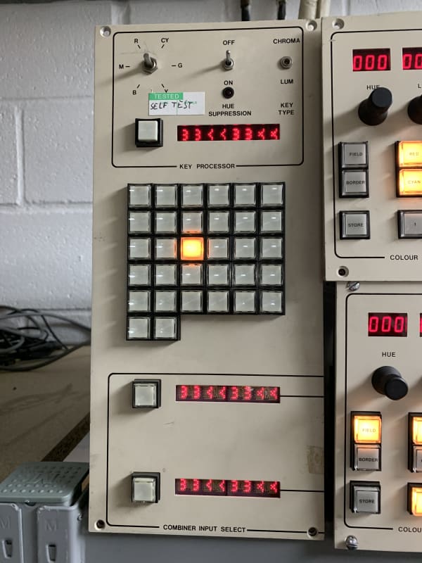 Practical Technical control panel with illuminated buttons and digital ...