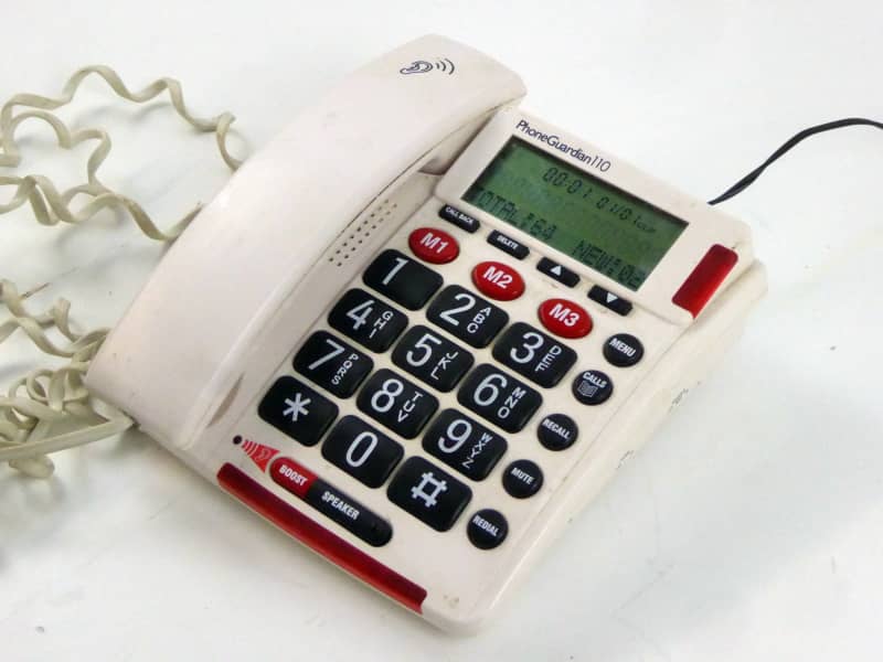 Practical ease of use telephone with large buttons | Electro Props Hire