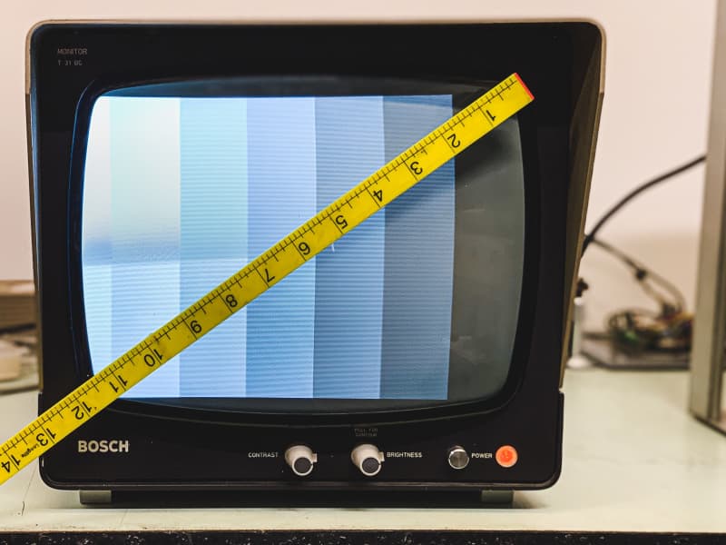 Practical monochrome hooded CRT monitor (Bosch) | Electro Props Hire