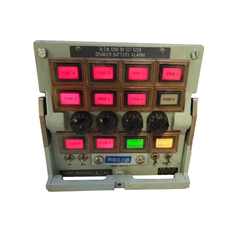 Navy torpedo control panels in duck egg blue with rectangular buttons ...