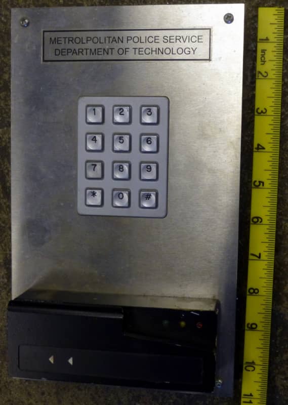 Practical swipe card/keypad door security panel | Electro Props Hire