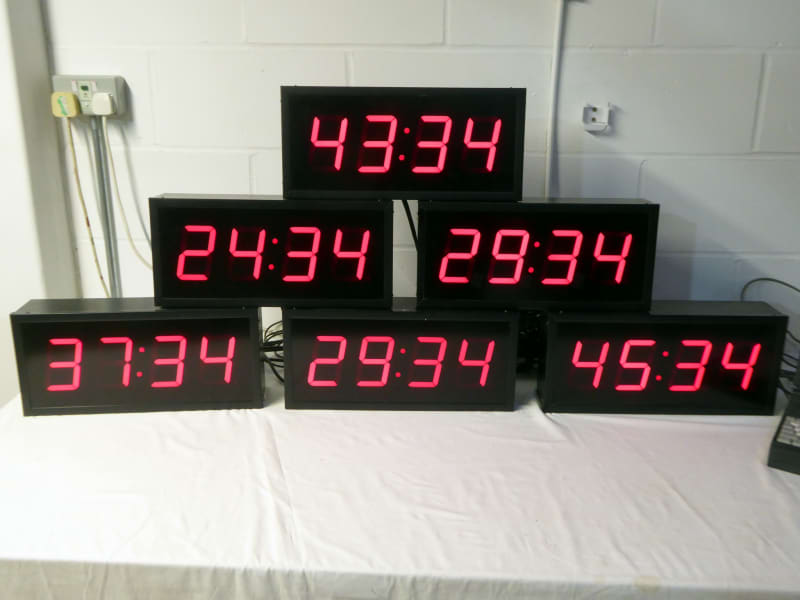 Practical 4 digit time-zone clocks set + laptop controller, easily ...