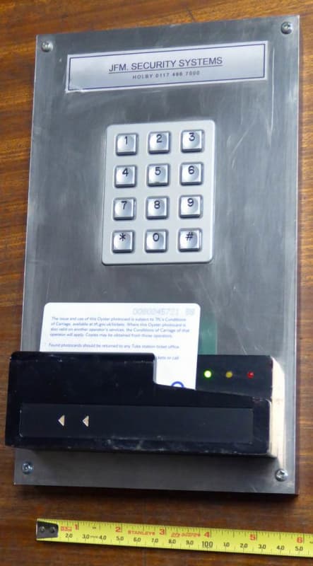 Practical swipe card/keypad door security panel | Electro Props Hire
