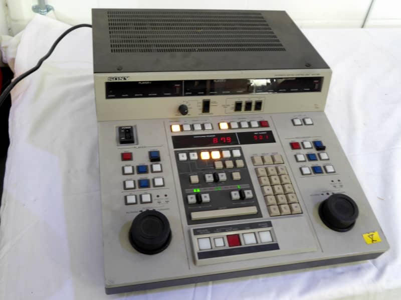 Practical Sony video effects consoles with red number displays, knobs ...