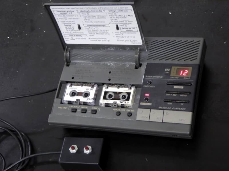 Practical customised 1990s telephone answerphone/answering machine ...