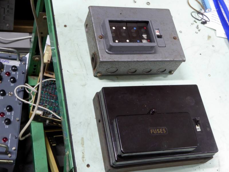 Vintage Brown bakelite & steel fuse boxes with switches | Electro Props ...