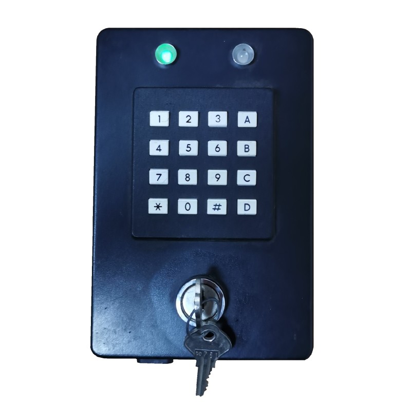 Black Key switch security box gadget with key pad and controllable red ...