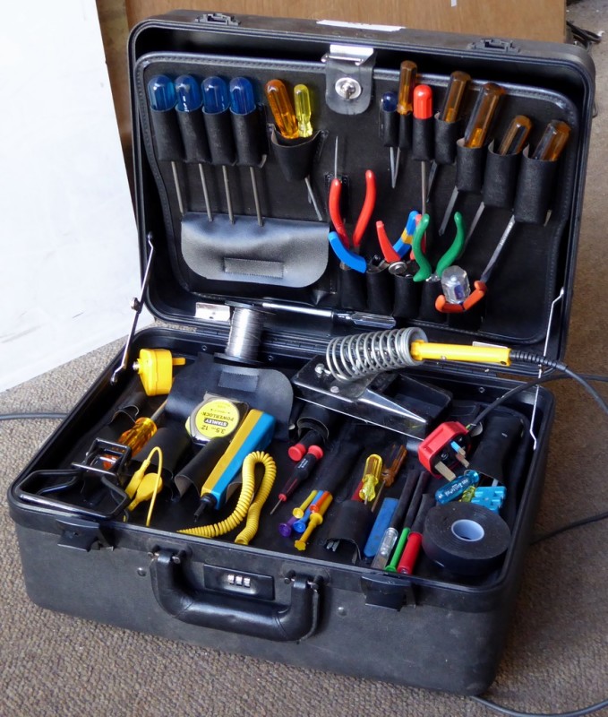 Electronics service technicians tool case with tools | Electro Props Hire