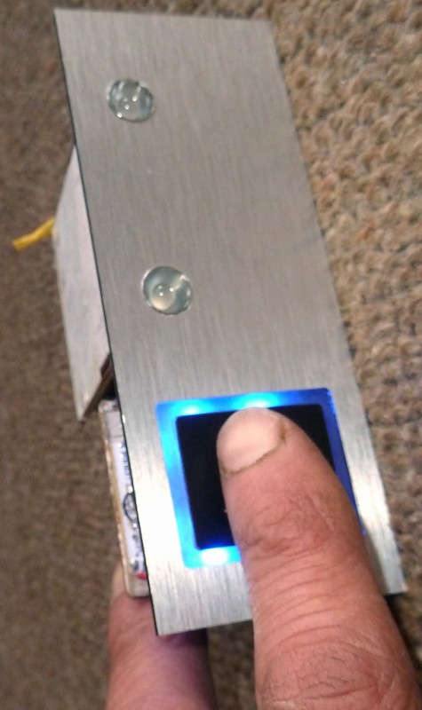 Practical fingerprint scanner prop for user mounting | Electro Props Hire