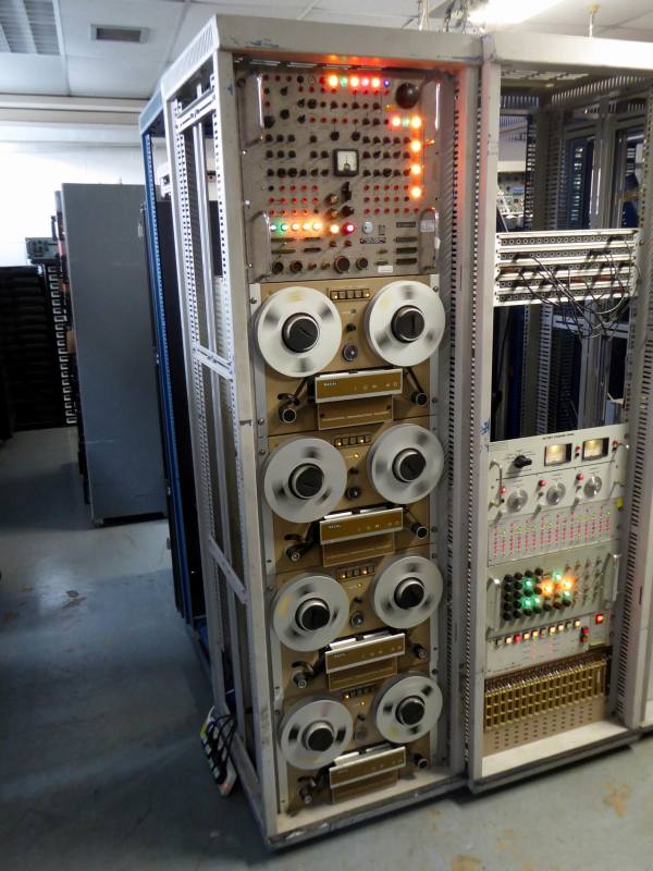 Practical electronics server rack with retro panel & 4 reel to reel ...