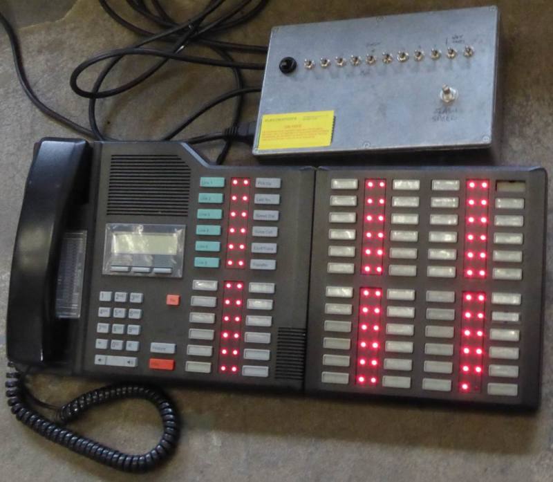 Mad light up flashing overloaded jammed telephone switch board ...