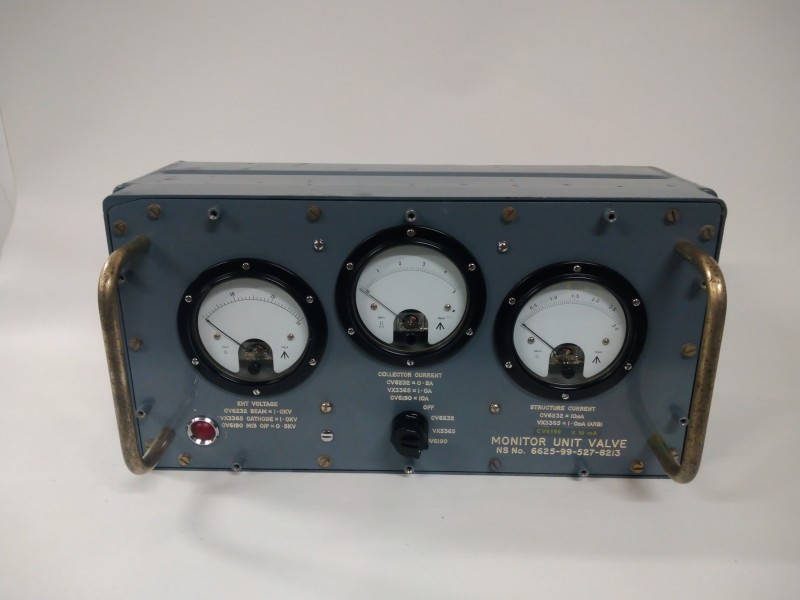 Military high voltage / current measuring meters in battleship grey box ...