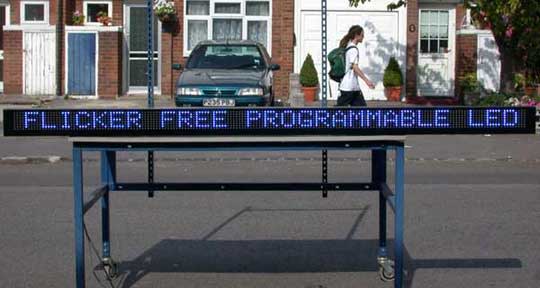 2.4m bright blue dot matrix LED sign + Laptop controller | Electro ...