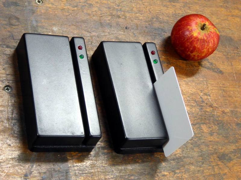 Door entry card swipe reader boxes in satin black | Electro Props Hire