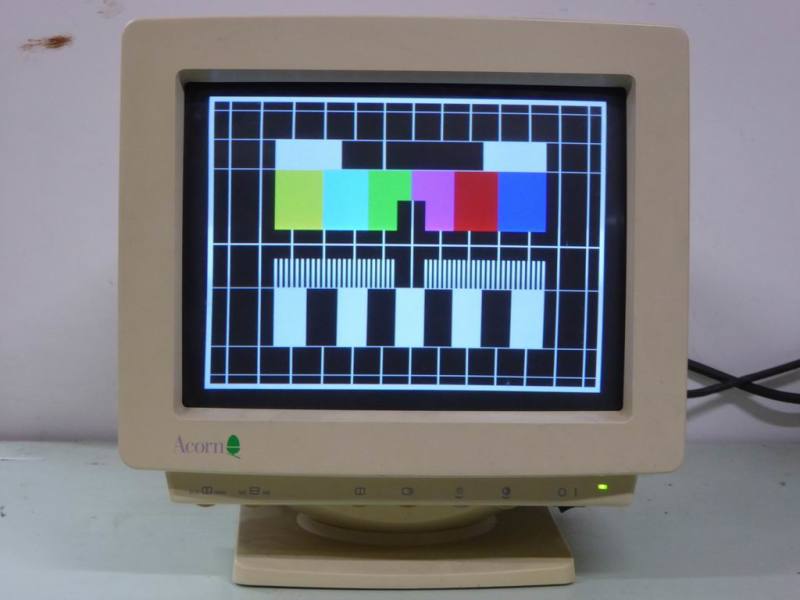 Practical 1980s-1990s beige multisync CRT VGA 14" PC computer monitor ...