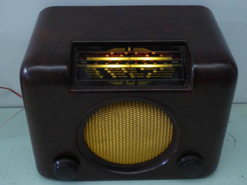Vintage brown bakelite 1950s Bush DAC90A radio | Electro Props Hire