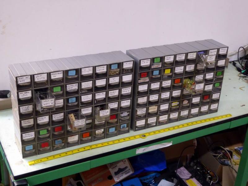 Electronics workshop/laboratory components modular storage drawers ...